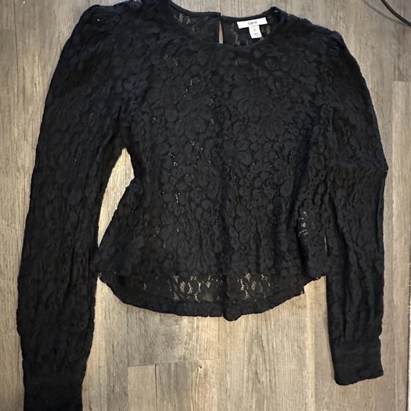 Bar III | Tops | Nwot Bar Lll Black Lace See Through Top For Women Size ...